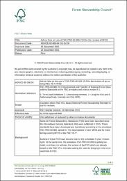 Advice Note on use of FSC-PRO-60-006 V2-0 for the revision of NFSS